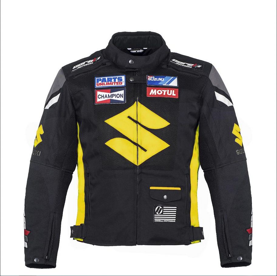 Suzuki Yellow Textile Motorcycle Jacket - Moto Bike Jacket