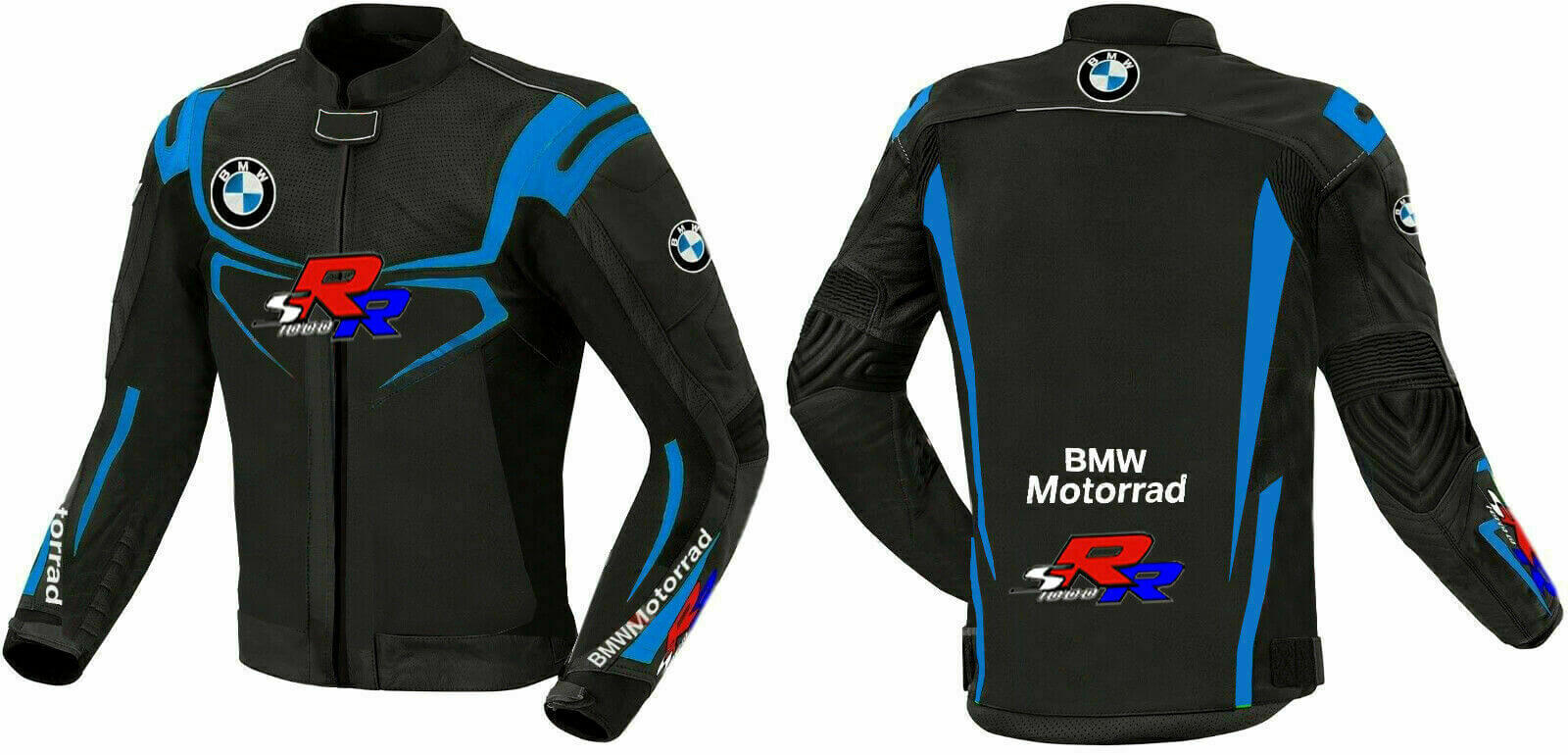 BMW Motorrad Motorcycle SRR 1000 Black Leather Jacket - Moto Bike Jacket
